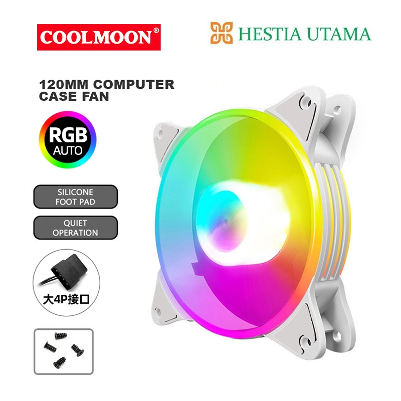 Jual CoolMoon Fan Casing PC RGB Phantom Rainbow 12 cm LED Molex ...
