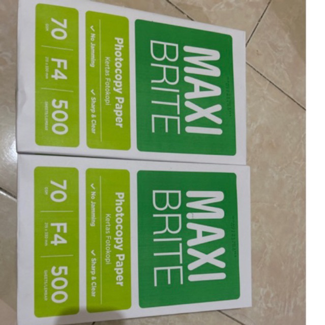 Jual (1 RIM) KERTAS HVS F4 MAXI BRITE 70gsm (500 LEMBAR) | Shopee Indonesia