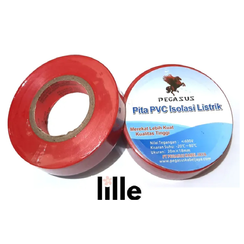 Jual Isolasi Kabel Merah 18 mm x 20 Meter Lakban Listrik Tekanan Tinggi ...