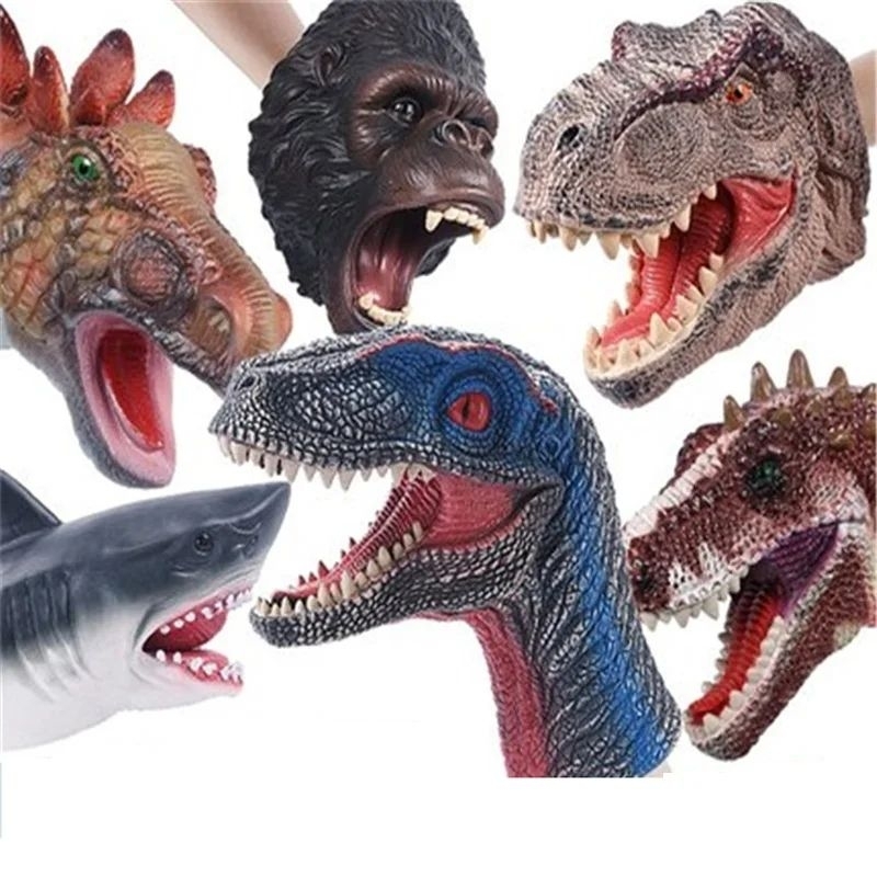 Jual Mainan Kepala Dinosaurus Hand Puppet Boneka Dino Trex Velociraptor ...