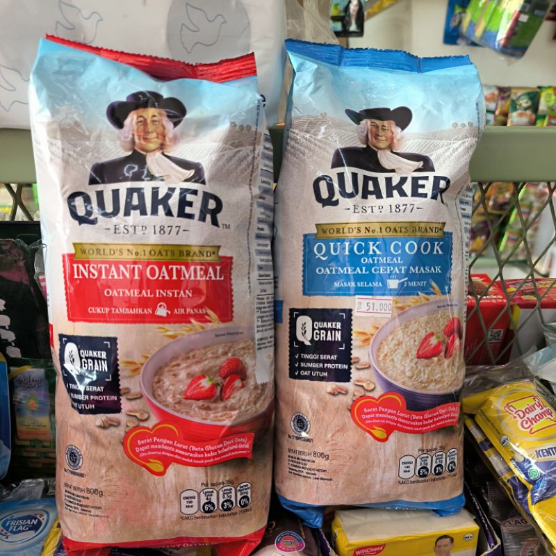 Jual Quaker Instant Oatmeal / Quick Cook 800 Gram | Shopee Indonesia