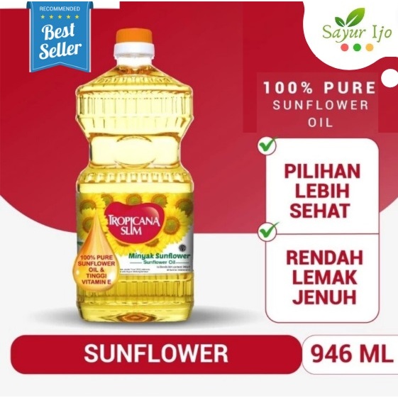 Jual Tropicana Slim Minyak Biji Bunga Matahari 946 ML / Botol Premium Sunflower Cooking Oil ...