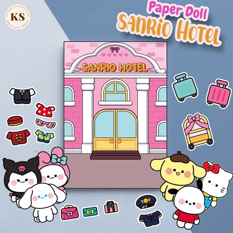 Jual KODE M7U DIY Sudah Disusun Paper Doll House Sanrio Hotel Quite ...