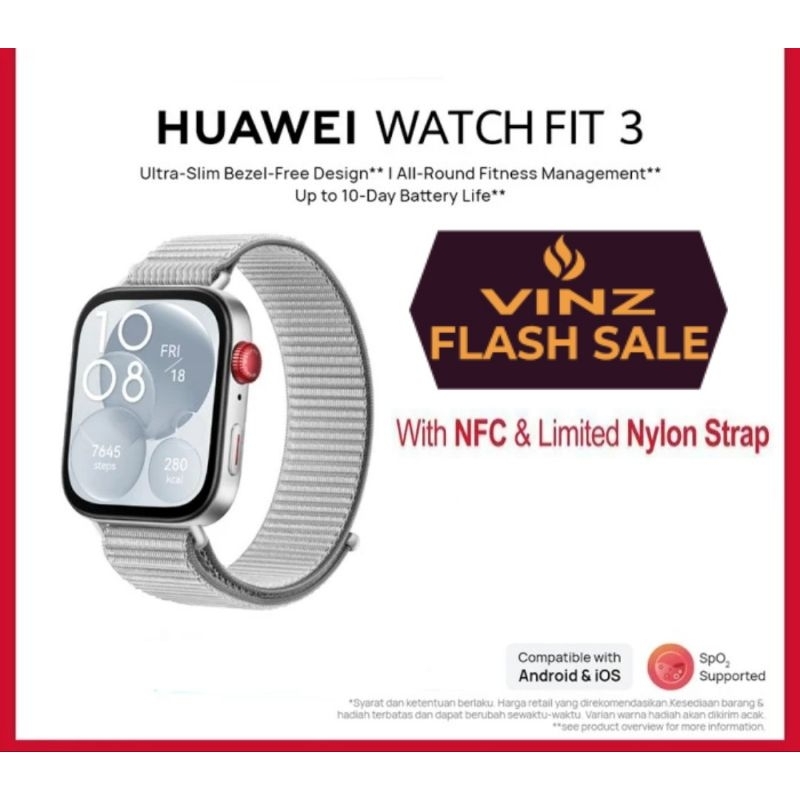 Jual Huawei Watch Fit 3 Gray Abu SPESIAL EDITION | Shopee Indonesia