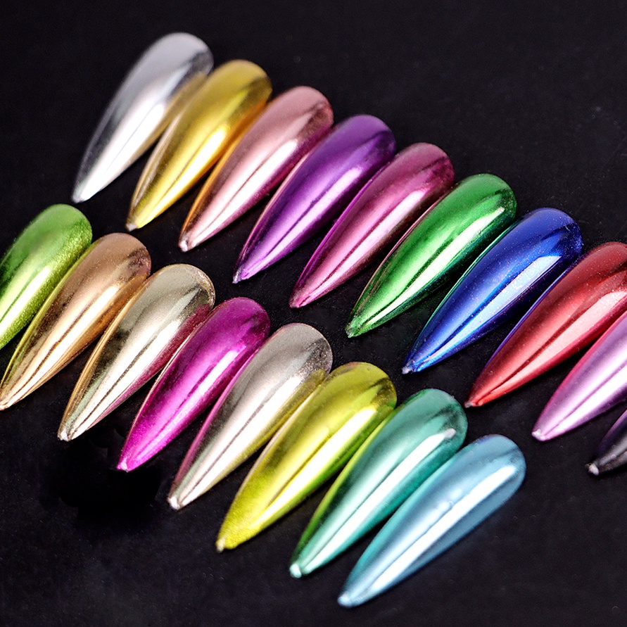 Jual EKSTRA PROMO Mirror Powder Chrome Glitter Holo Nail Art Kutek ...