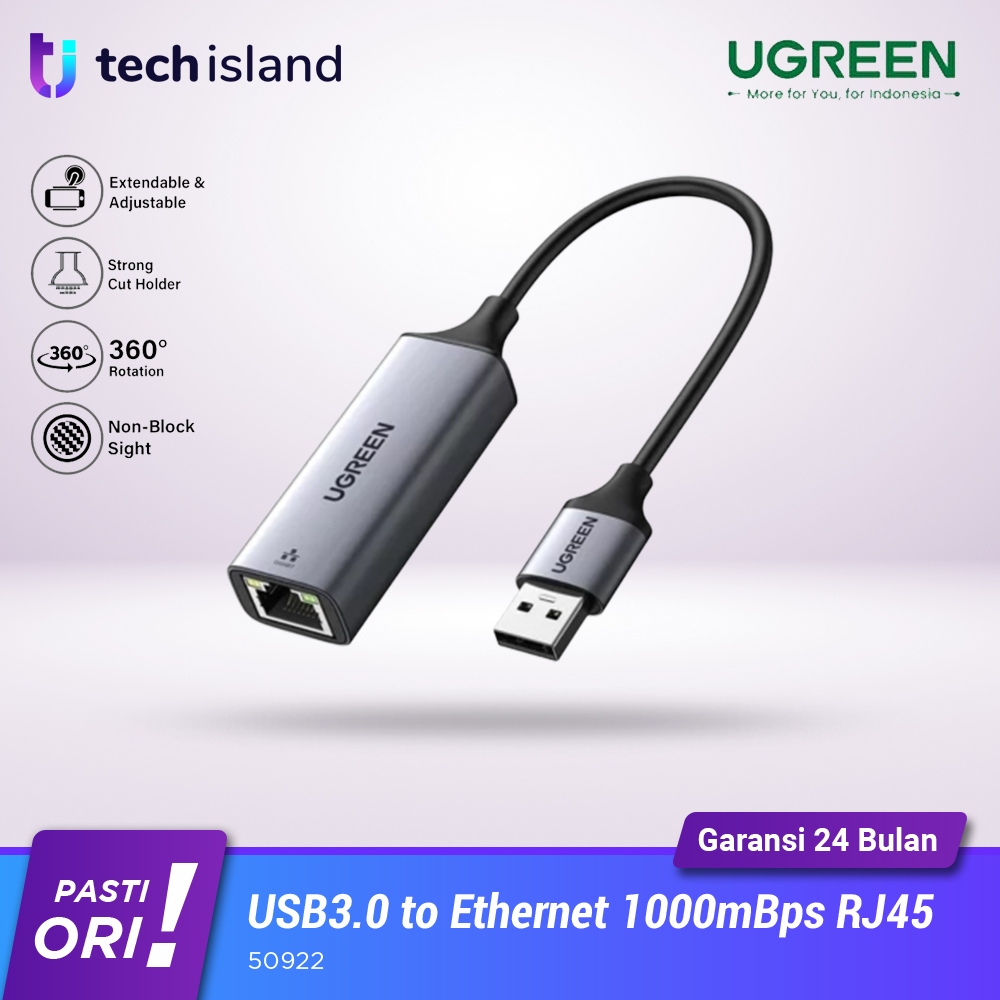 Jual Ugreen Ethernet USB3.0 to Gigabit Adapter RJ45 LAN Network Adapter ...