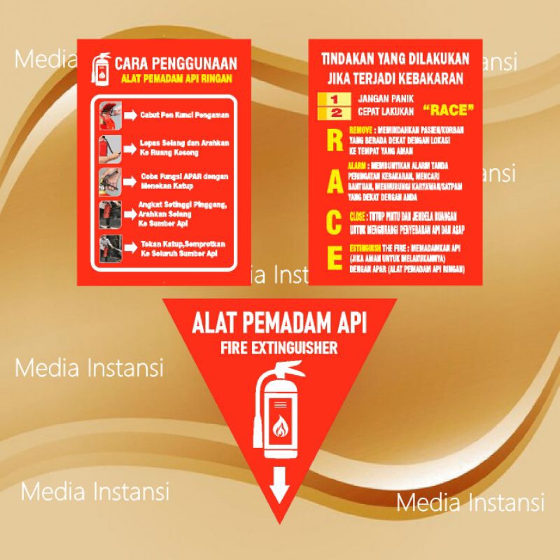 Jual Stiker Cara dan Petunjuk Alat Pemadam Api Ringan / APAR | Stiker ...