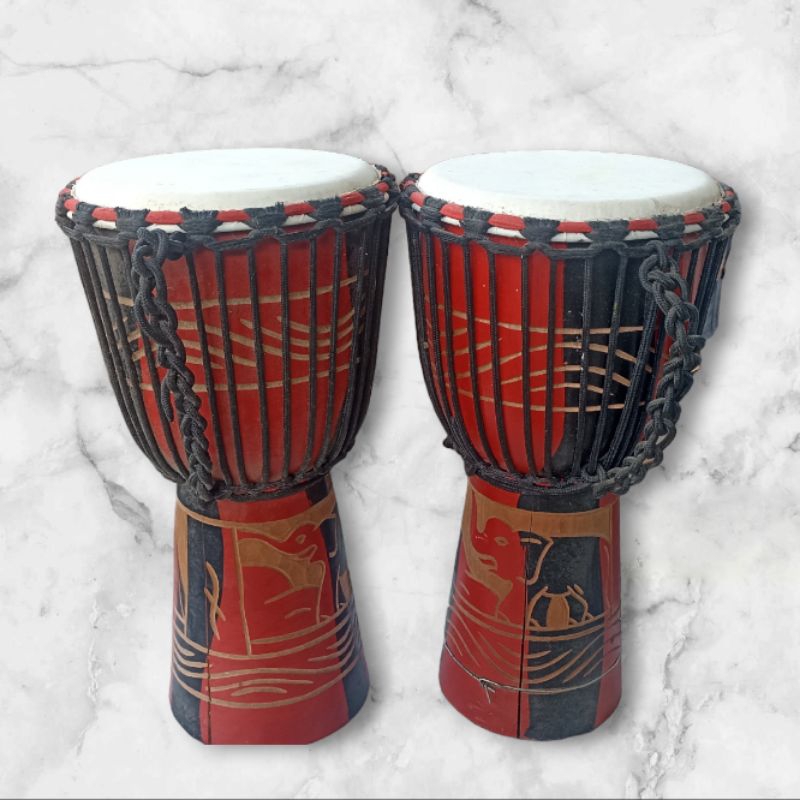 Jual kendang jimbe ukuran 40 cm motif carving tali alpin alat musik ...