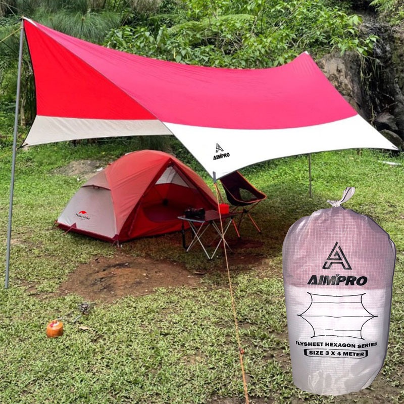 Jual Flysheet hexagonal 3x4 - flysheet 3x4 waterproof | Shopee Indonesia