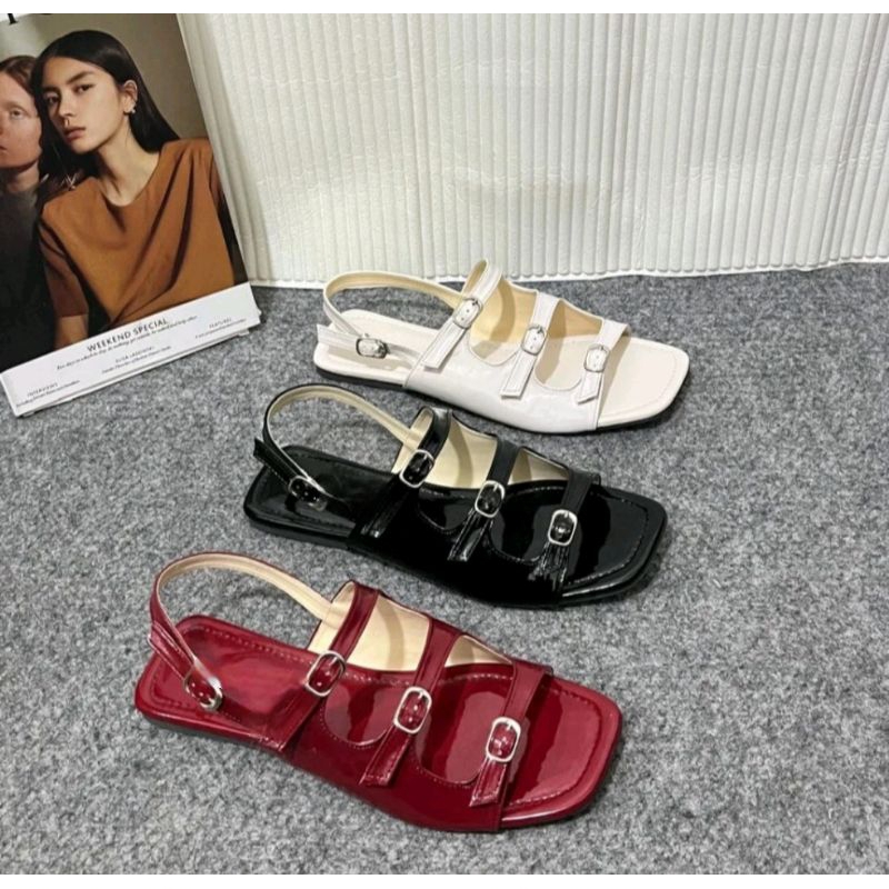 Jual RUNNIKA Sandal Teplek Wanita dewasa Sendal selop gesper | Shopee ...