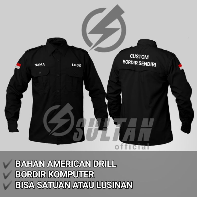 Jual BAJU KEMEJA CUSTOM BORDIR LOGO DAN TULISAN BISA SATUAN/LUSINAN KEMEJA PDH/PDL KEMEJA ...