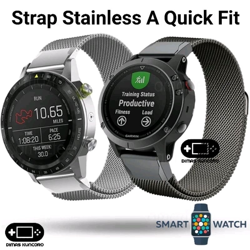 Jual Strap Stainless A Quick Fit Garmin instinct 1 2 3 e 45mm crossover ...