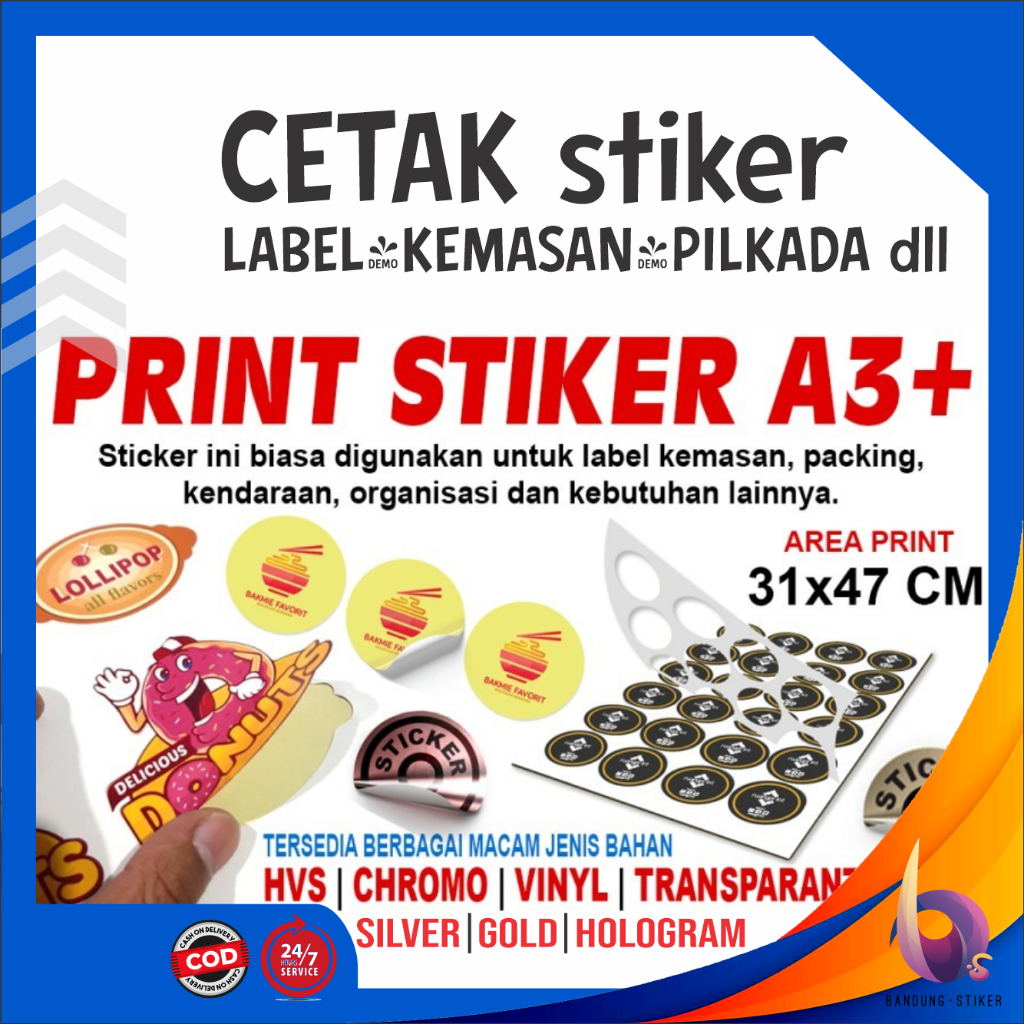 Jual Bandung Stiker - Cetak Sticker Kampanye Pemilu Pilkada Cutting A3 ...