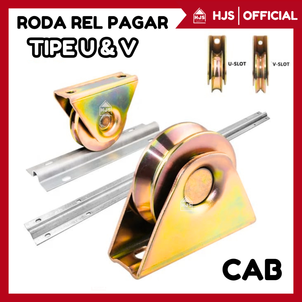 Jual [HJS] Roda Rel Pagar Model U V 50mm 60mm 70mm Roda Pintu Gerbang ...