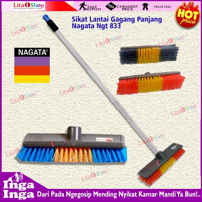 Jual Sikat Lantai Gagang Panjang 833 Nagata Sikat Dorong | Shopee Indonesia