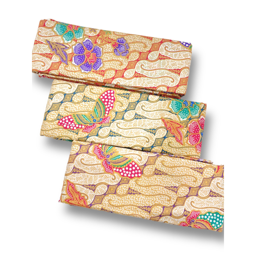 Jual BATIK SALMA Kain Batik Katun Motif Parang Kombinasi Kupu Bunga ...