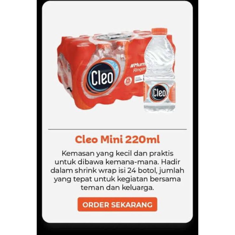 Jual CLEO MINI BOTOL 220ML 220 ML 1PACK ISI 24PCS BOTOL MINI CATERING ...