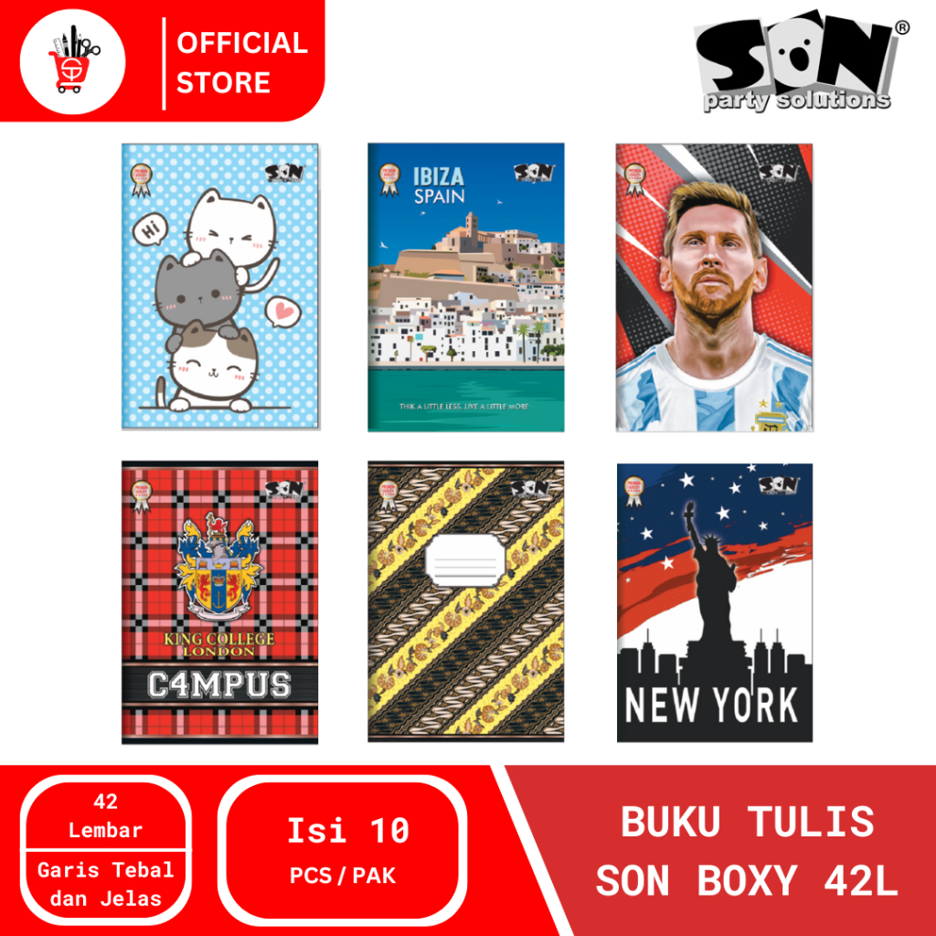 Jual Book | Buku Tulis Boxy Son 42 Lembar (1 PAK) | Shopee Indonesia