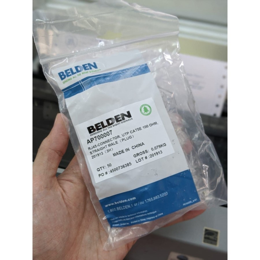 Jual Belden Connector RJ45 Cat5E Original / Konektor Cat5 Belden RJ45 ...
