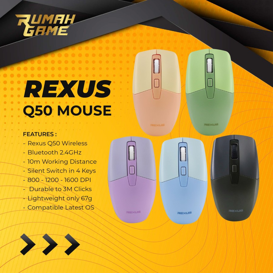 Jual Rexus Q50 / Q-50 Mouse Wireless Office Dual Mode Silent Click Usb ...