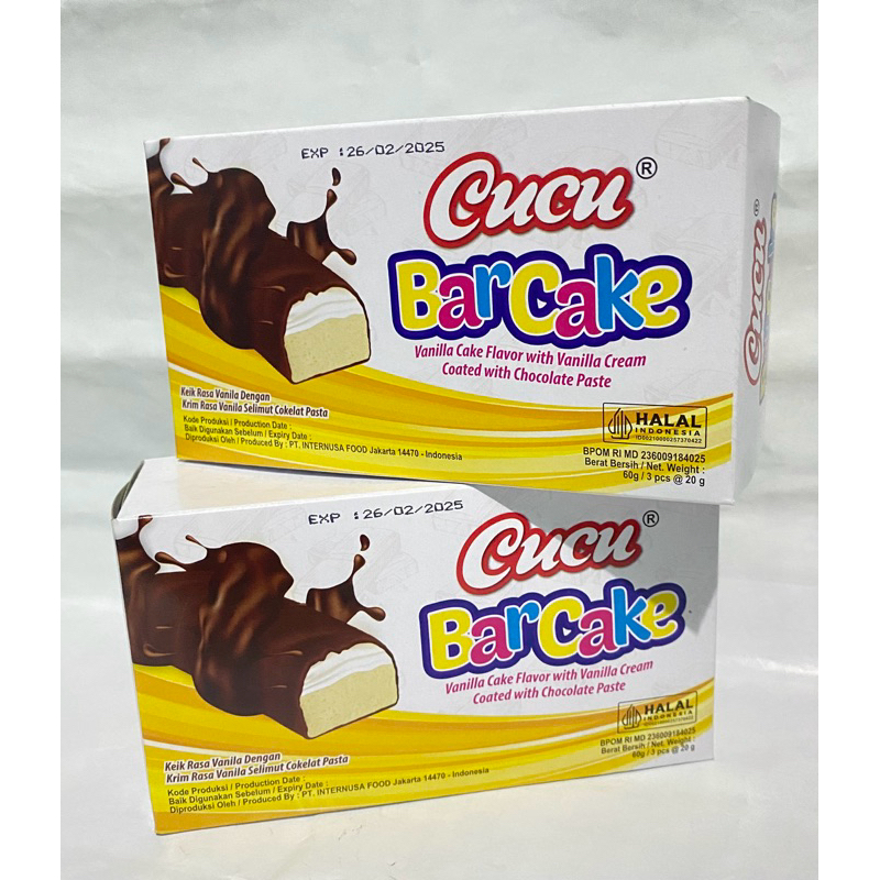 Jual Eceran Cucu Barcake Cake Krim Vanila Bersalut Coklat Pasta ...