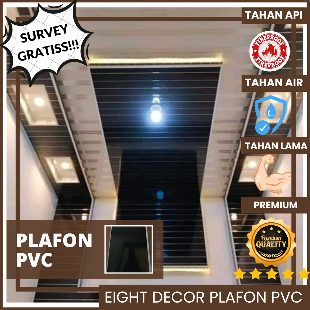 Jual Plafon PVC Minimalis Murah Hitam Polos ED-08R/Plafon PVC/Plafon ...