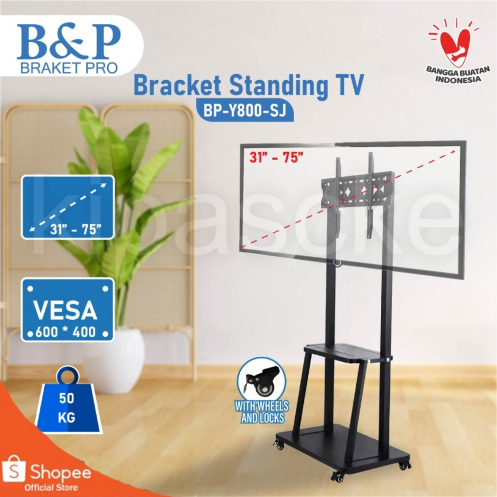 Jual Bracket Pro BP-Y800-SJ Standing Bracket / Braket TV Stand 32 43 49 50 55 60 65 70 75 Inch ...
