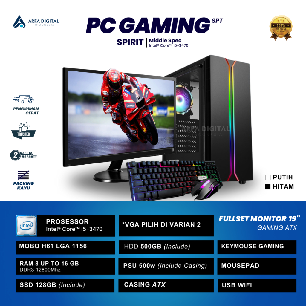 Jual Komputer Full Set Murah Intel Core i5 SSD 128GB RAM 16GB VGA CARD ...