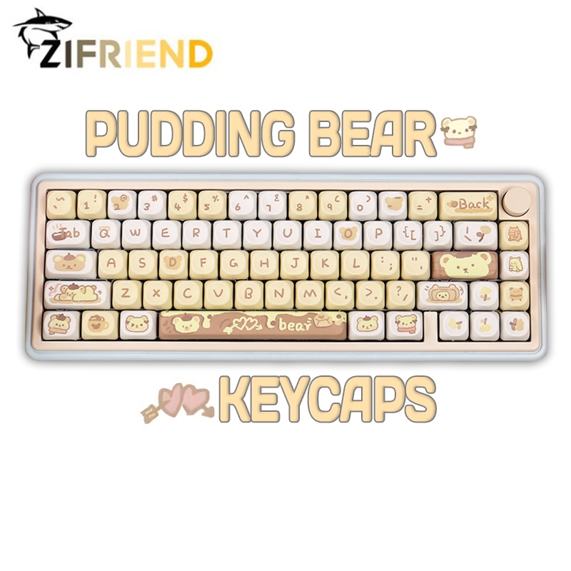 Jual ZIFRIEND Pudding Bear Keycaps PBT Dye-sublimated MOA Height 95 ...