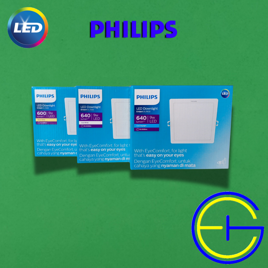 Jual Eridani DL190B LED6 D105 9W Downlight Kotak Philips SQ | Shopee ...