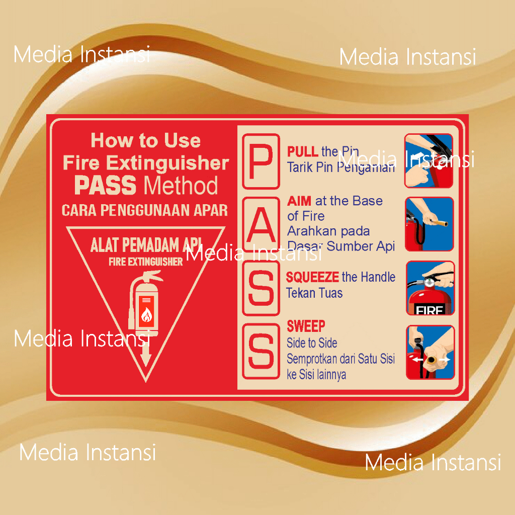 Jual Stiker Cara Pengunaan APAR | Stiker PASS Method APAR | Stiker Cara ...