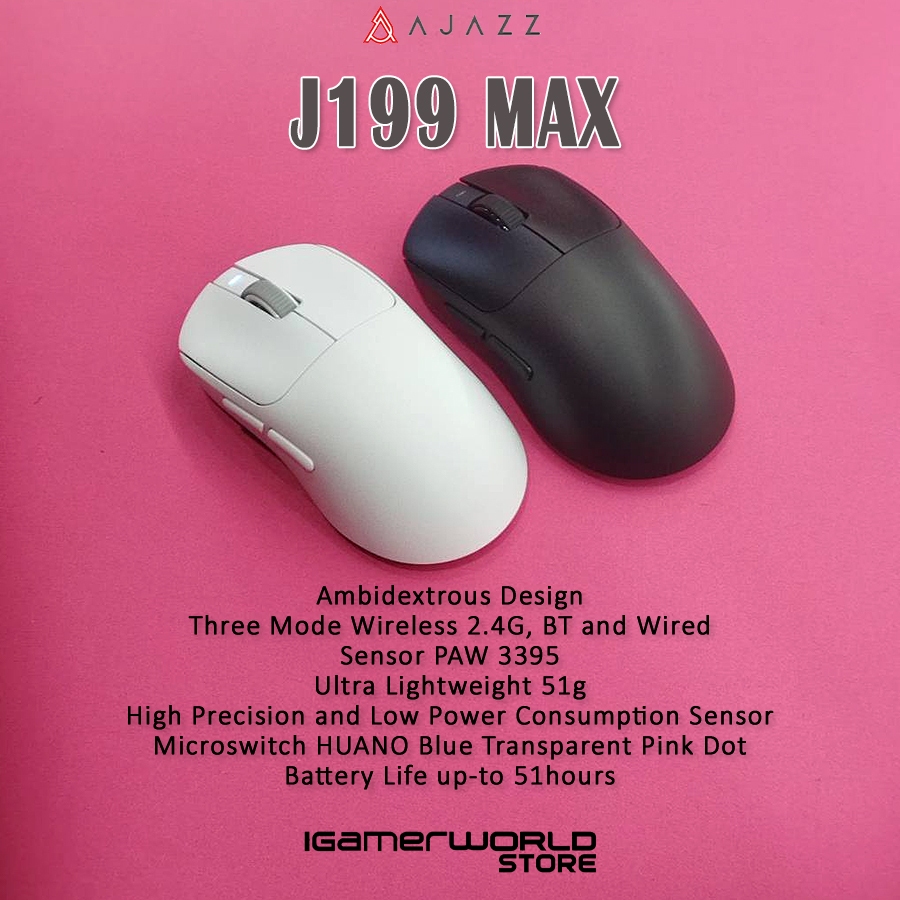 Jual Ajazz AJ199MAX / AJ199 MAX Three Mode Wireless Gaming Mouse ...