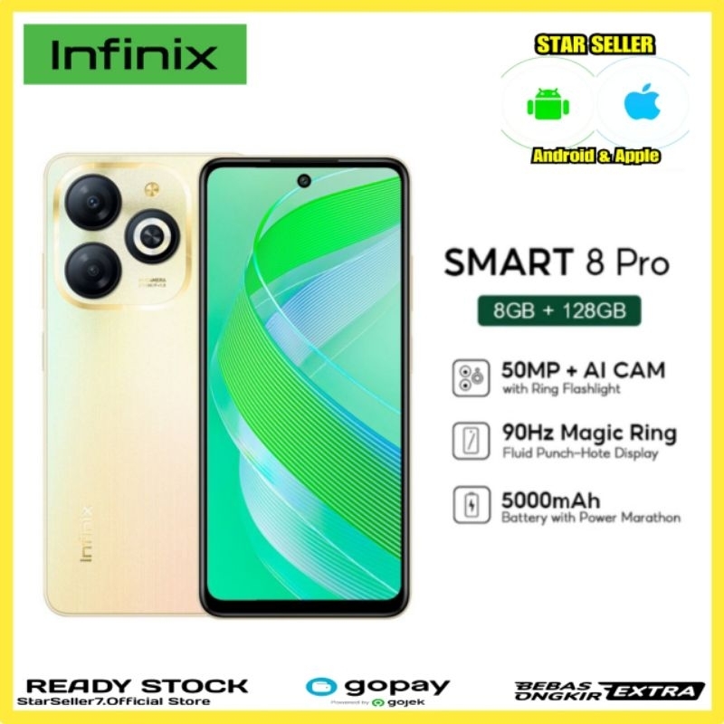 Jual Infinix Smart 8 Pro Ram 8/128 GB Baru Garansi Resmi infinix Indonesia | Shopee Indonesia