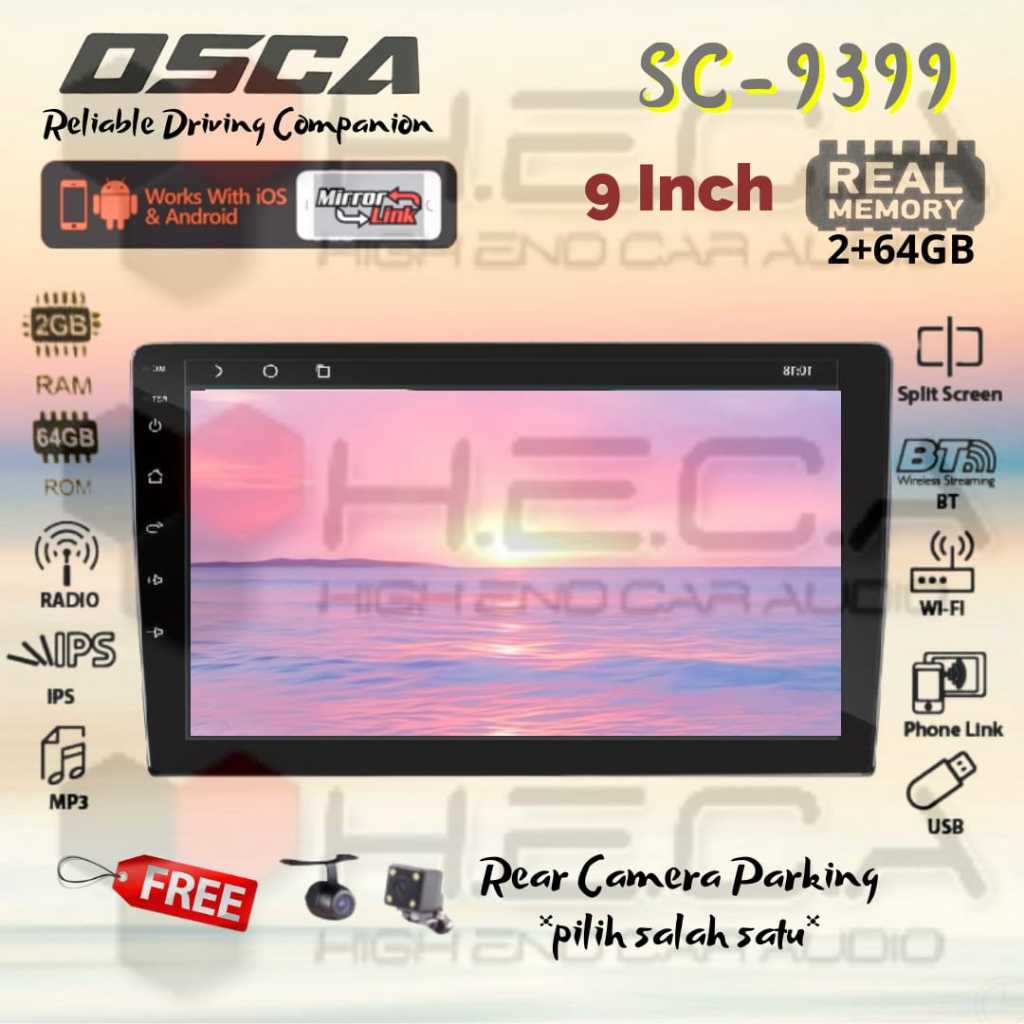 Jual OSCA SC-9399 2/64 GB 9" Inch Android Head Unit Tape TV Mobil Layar ...