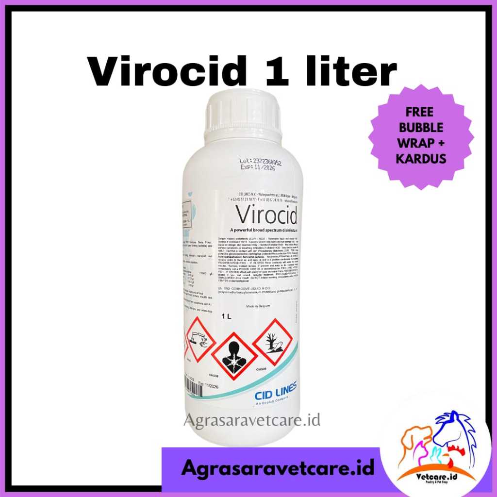 Jual Virocid 1 LITER- Disinfektan Ampuh Atasi Virus / Jamur / Bakteri ...