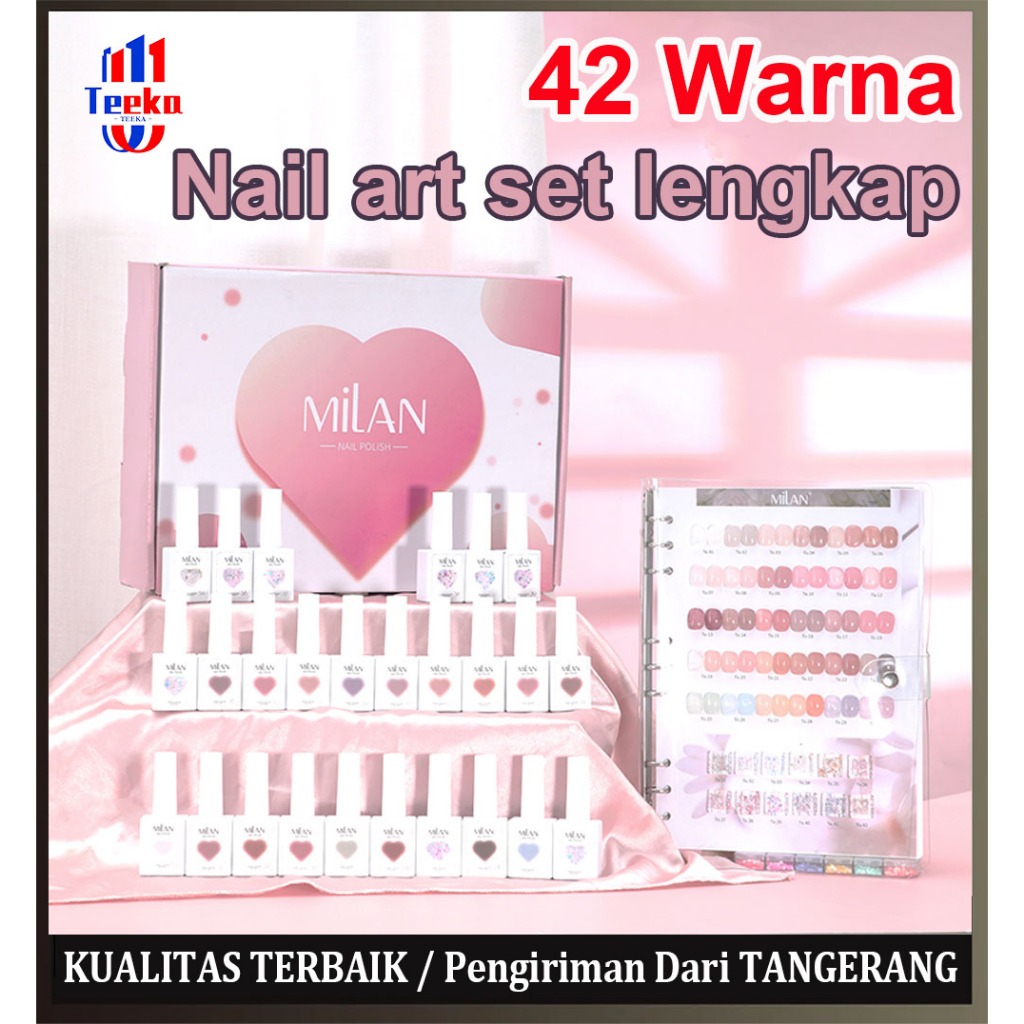 Jual Milan 42 warna*15ml jelly color nail polish kutek gel set kutek ...