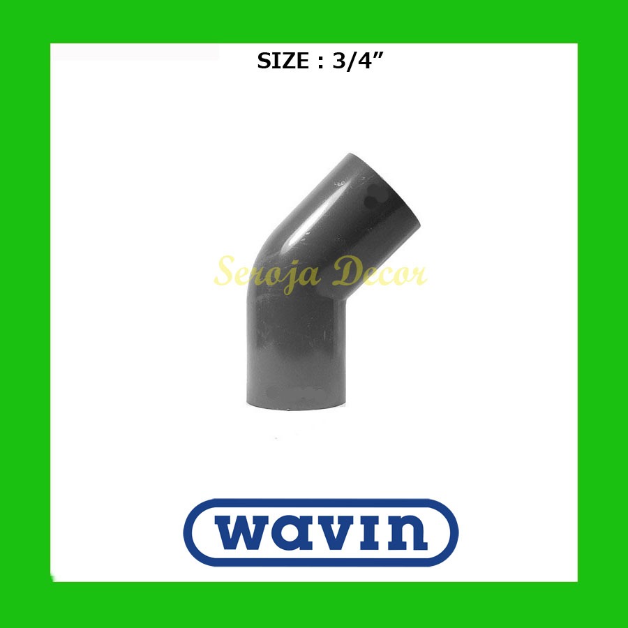 Jual WAVIN Elbow Fitting PVC AW 45 3/4 " Knee / L / Keni Polos 45 ...