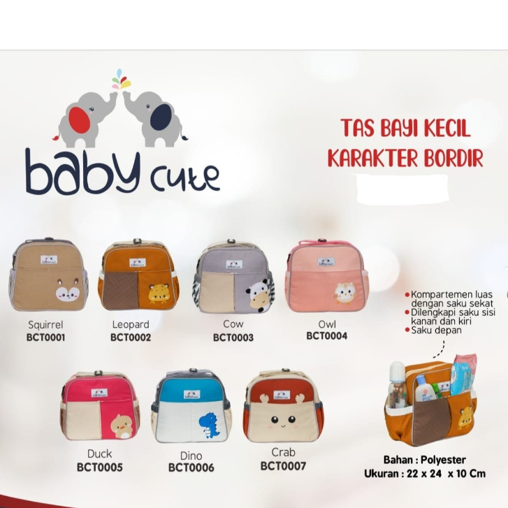 Jual Baby Cute Tas Bayi Kecil Karakter Bordir / Tas Perlengkapan Bayi ...