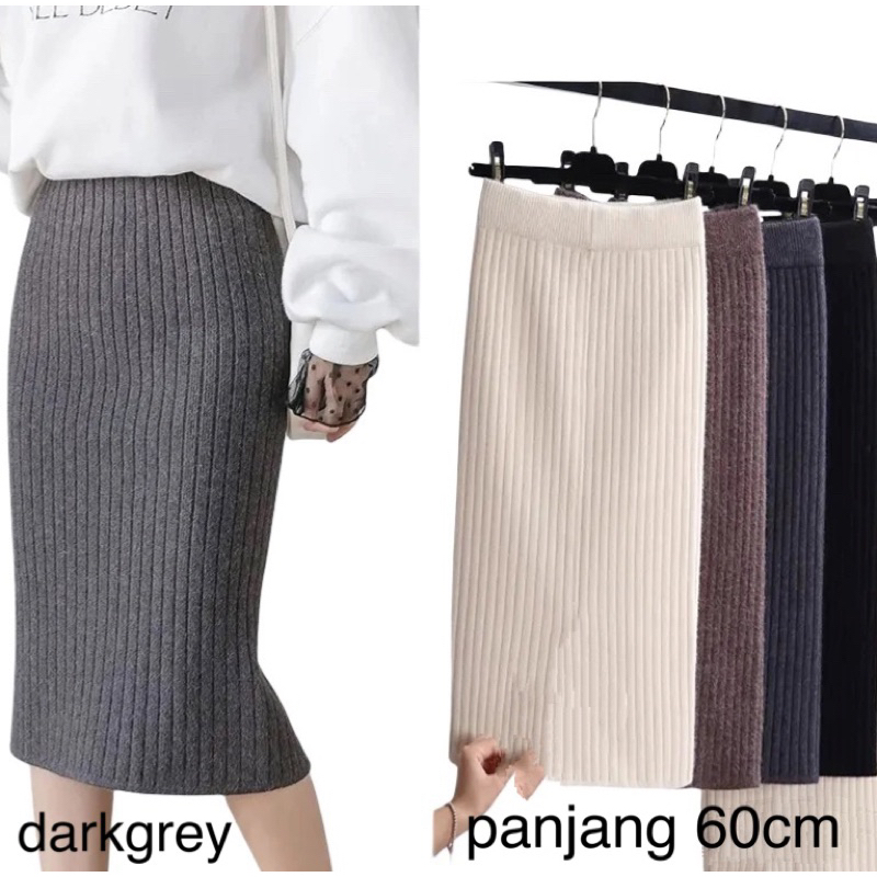 Jual Rok rib rajut pensil (R60) | Shopee Indonesia