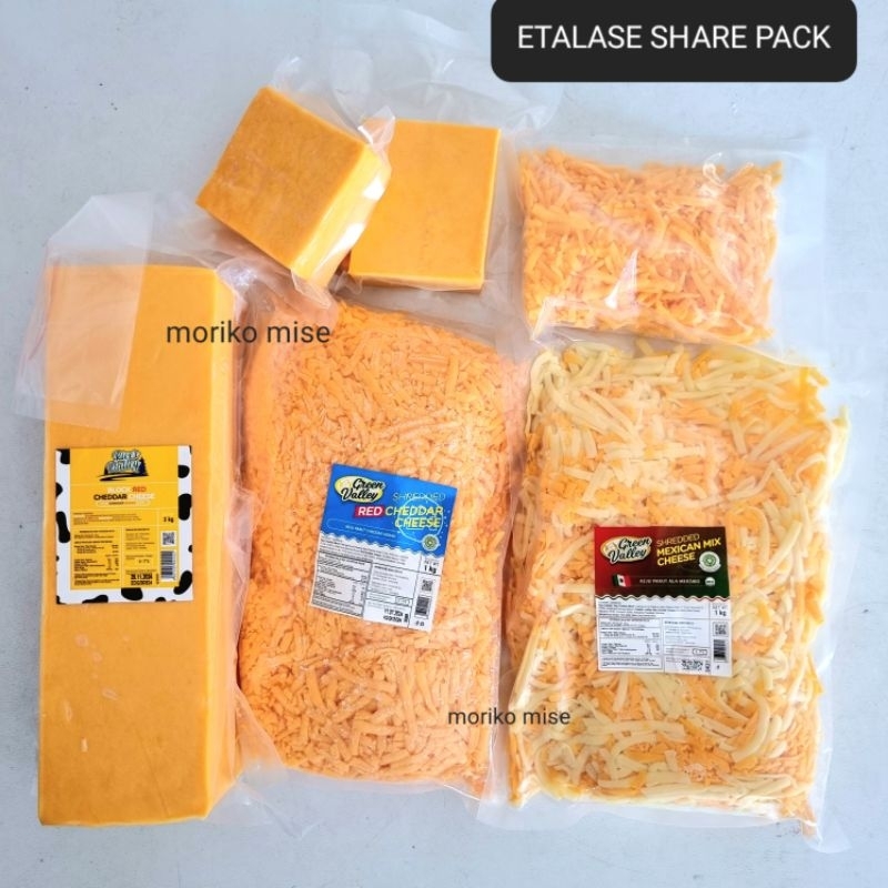Jual [ share pack 150/250 ] red cheddar block green valley ANCHOR keju ...