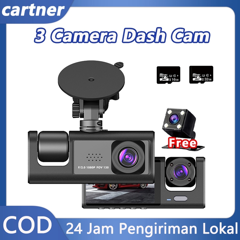 Jual 3 Channel Dash Cam Wifi 1080P HD Dual Lens Night Vision Dashcam ...