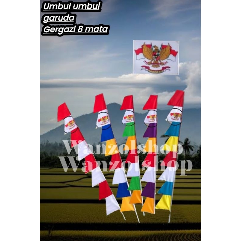 Jual bendera umbul-umbul garuda gergazi / umul umul garuda 8 mata /pcs | Shopee Indonesia