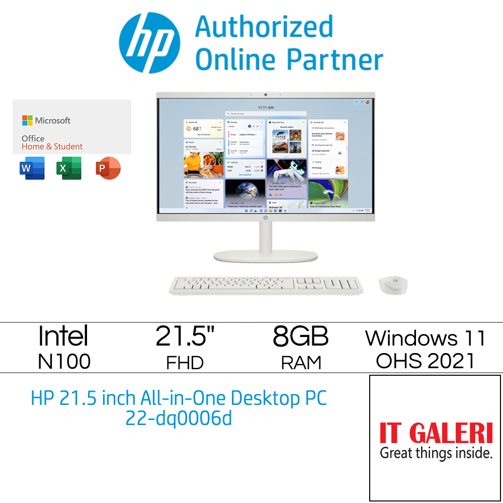 Jual HP All In One PC 22-DG0006D Intel N100 - 8 GB - 512 GB - 21.5" FHD ...