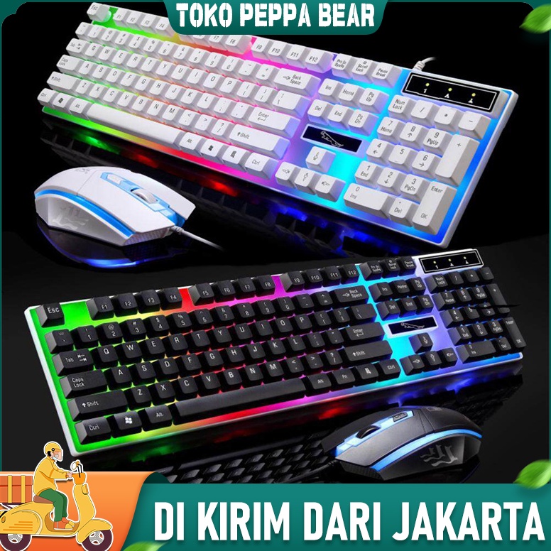 Jual KODE I8L keyboard mouse 1 paket gaming mechanical RGB led 1 set ...