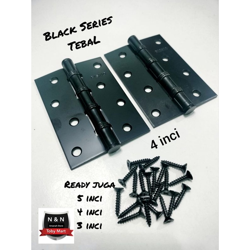 Jual Engsel Pintu Kayu- Engsel pintu aluminium Hitam 4inch 5inch 3inch ...