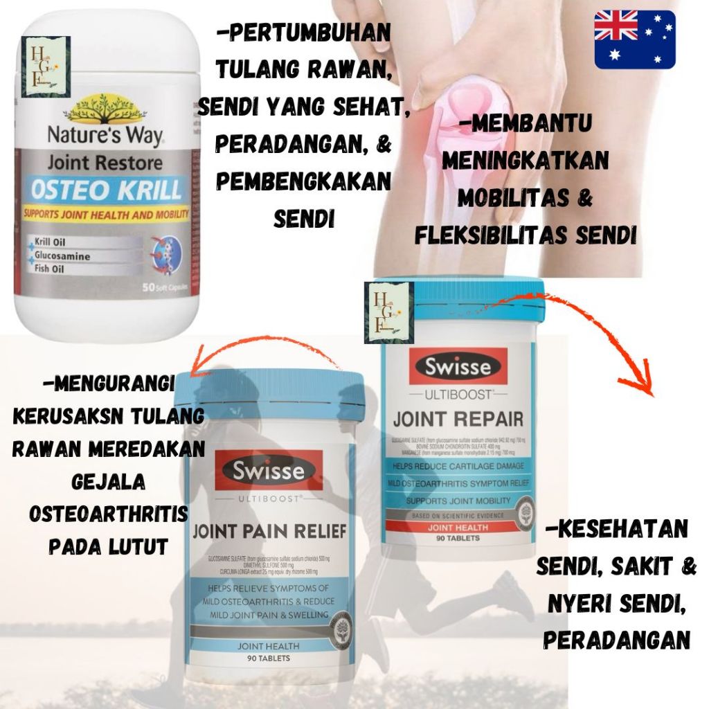 Jual Swisse Ultiboost Joint Repair, Swisse Pain Relief & Nature's Way ...