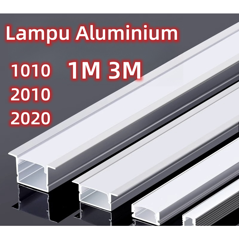 Jual Cover Lampu Aluminium Led Strip 1m / 100 cm 3m / 300 cm Tapeguard ...