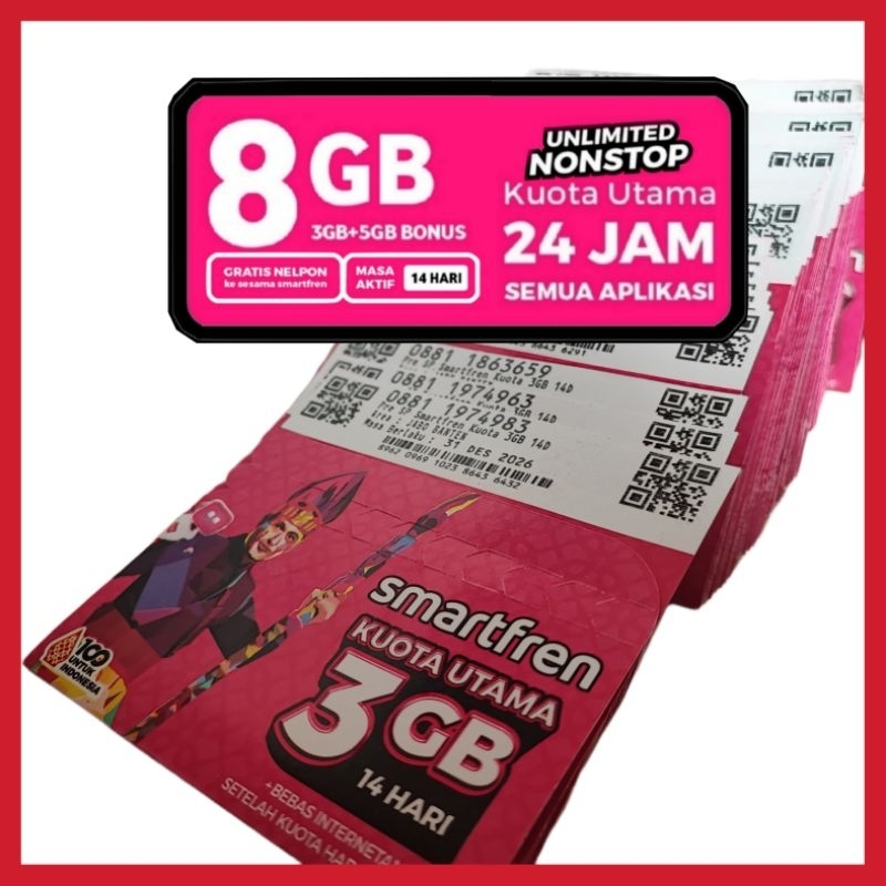 Jual Kartu Smartfren Unlimited Nonstop Perdana Internet Kuota 2GB 3GB ...