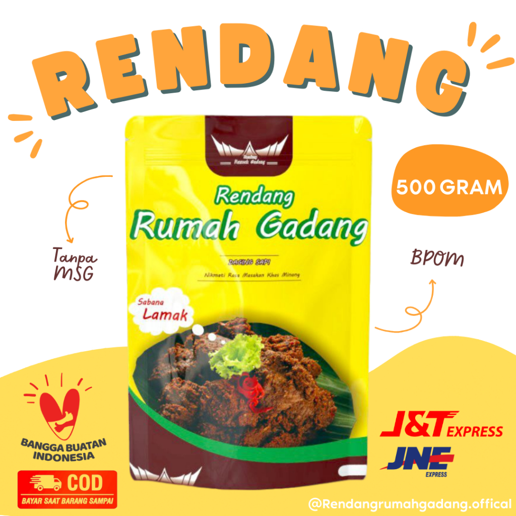 Jual Rendang Daging Sapi Iris kemasan 250 gr Asli Minang Padang PRMO !! By Rendang Rumah Gadang ...