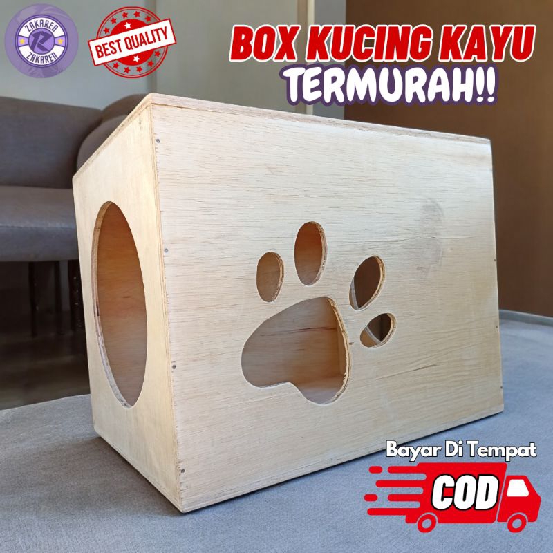 Jual box kucing kayu minimalis bahan multiplek premium halus nyaman di ...